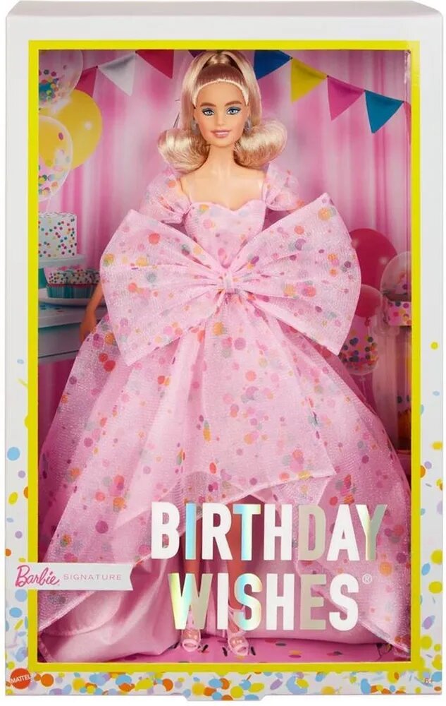 Кукла Mattel Barbie Пожелания на День рождения HCB89, 30 см, розовая