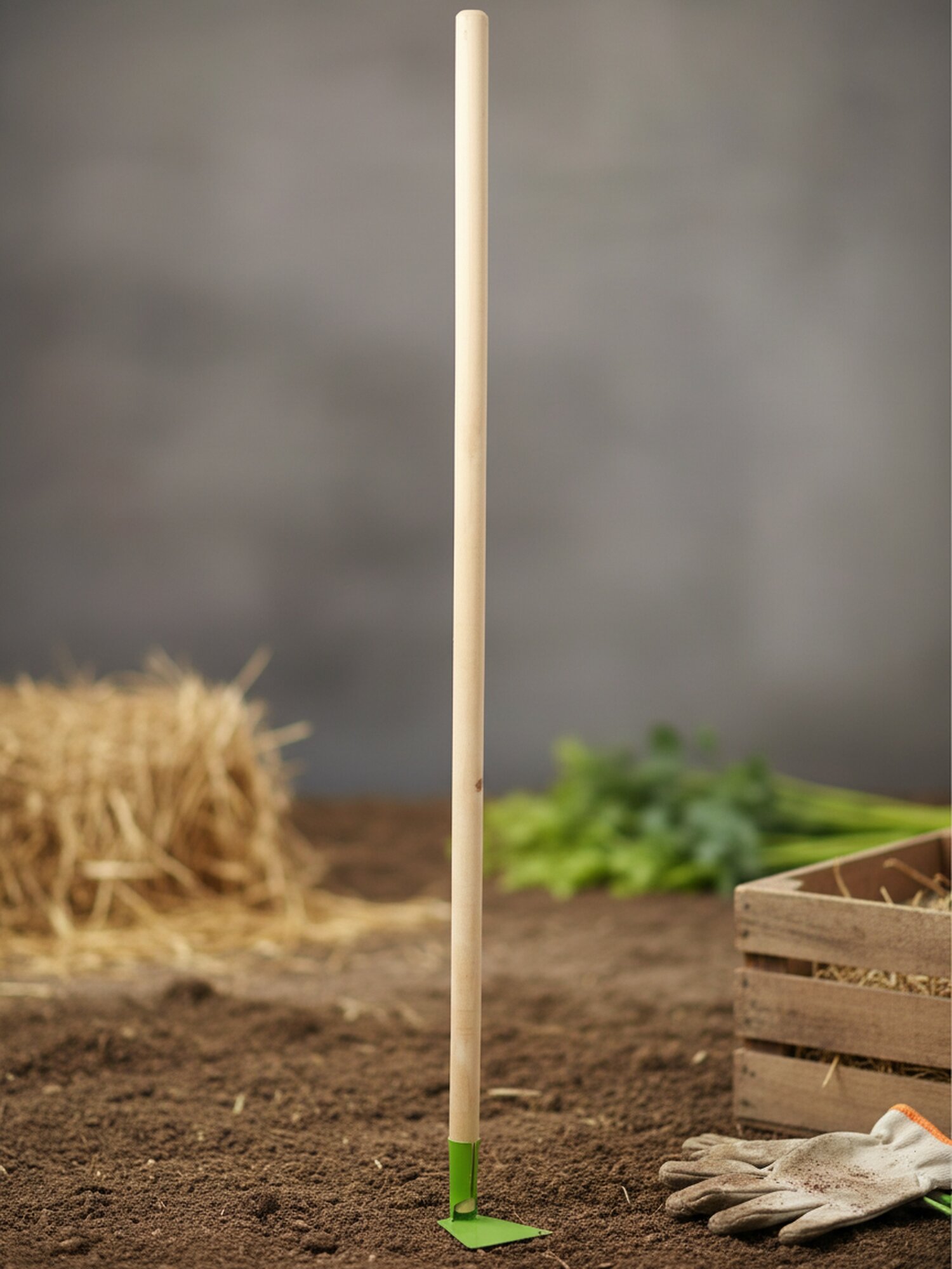 Мотыга HouseLoft М100КЛ02 стальная 100 мм с деревянным черенком 1200 мм, садовая прямая тяпка для прополки и огорода