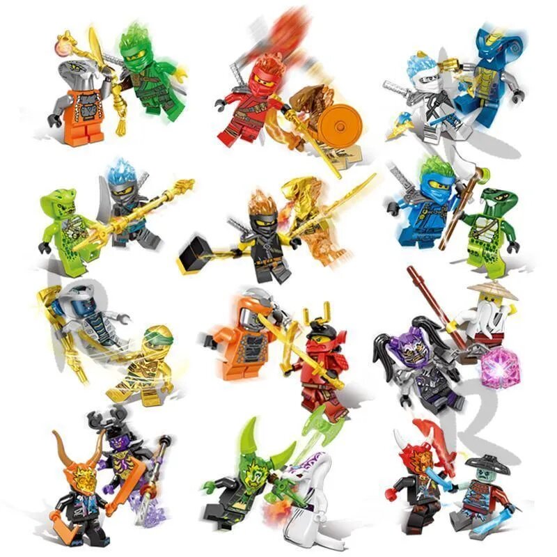 Набор минифигурки фигурки Ниндзяго/ Ninjago 24шт 4.5cm совместим с конструкторами пластик для детей 5-7 лет — фото 1