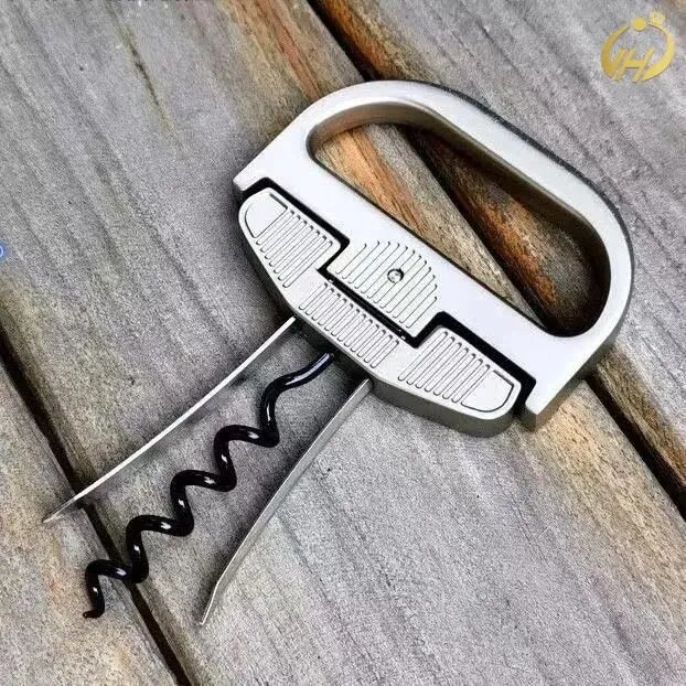 Штопор для винных бутылок двухрычажный металлический коричневый