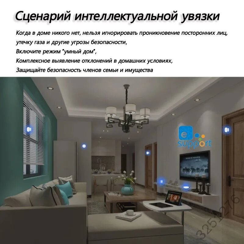 Датчик умного дома Zigbee Tuya, Датчик открытия дверей и окон, eWeLink, беспроводной — фото 1