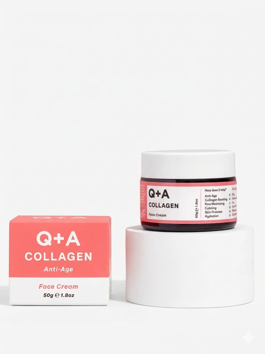 Омолаживающий и увлажняющий крем для лица с коллагеном 50 гр Q+A