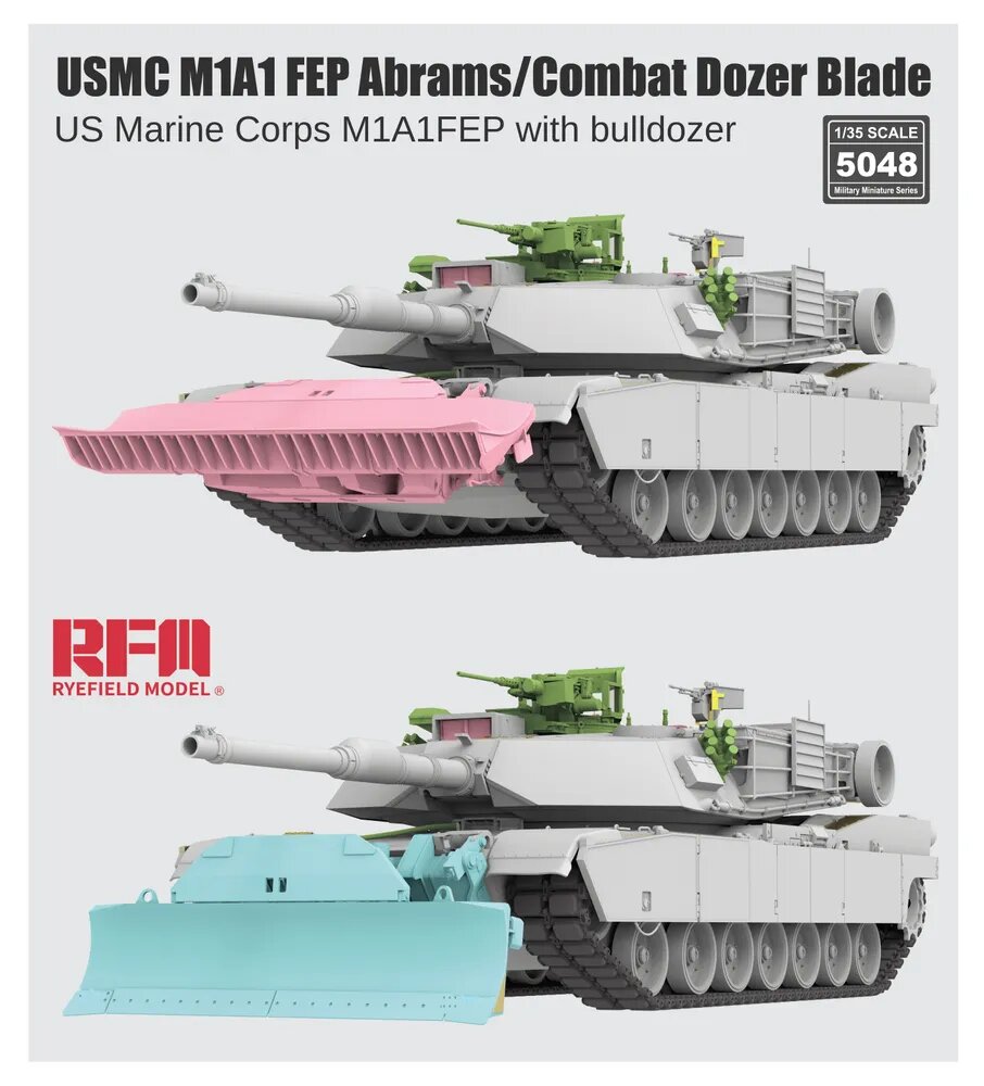 Rye Field RFM 5048 1/35 usmc m1a1 fep abrams w/combat Бульдозерный нож Модель танка