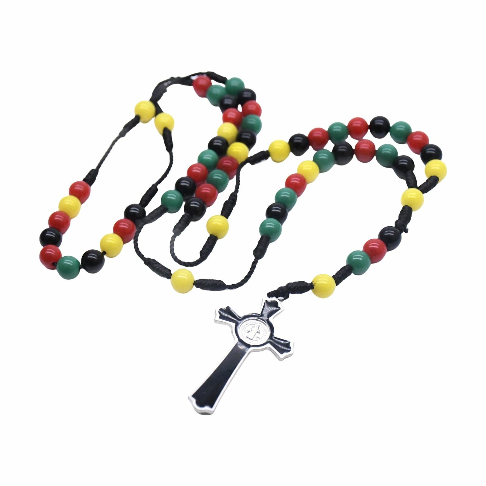 Католические четки с крестами и яркими бусами