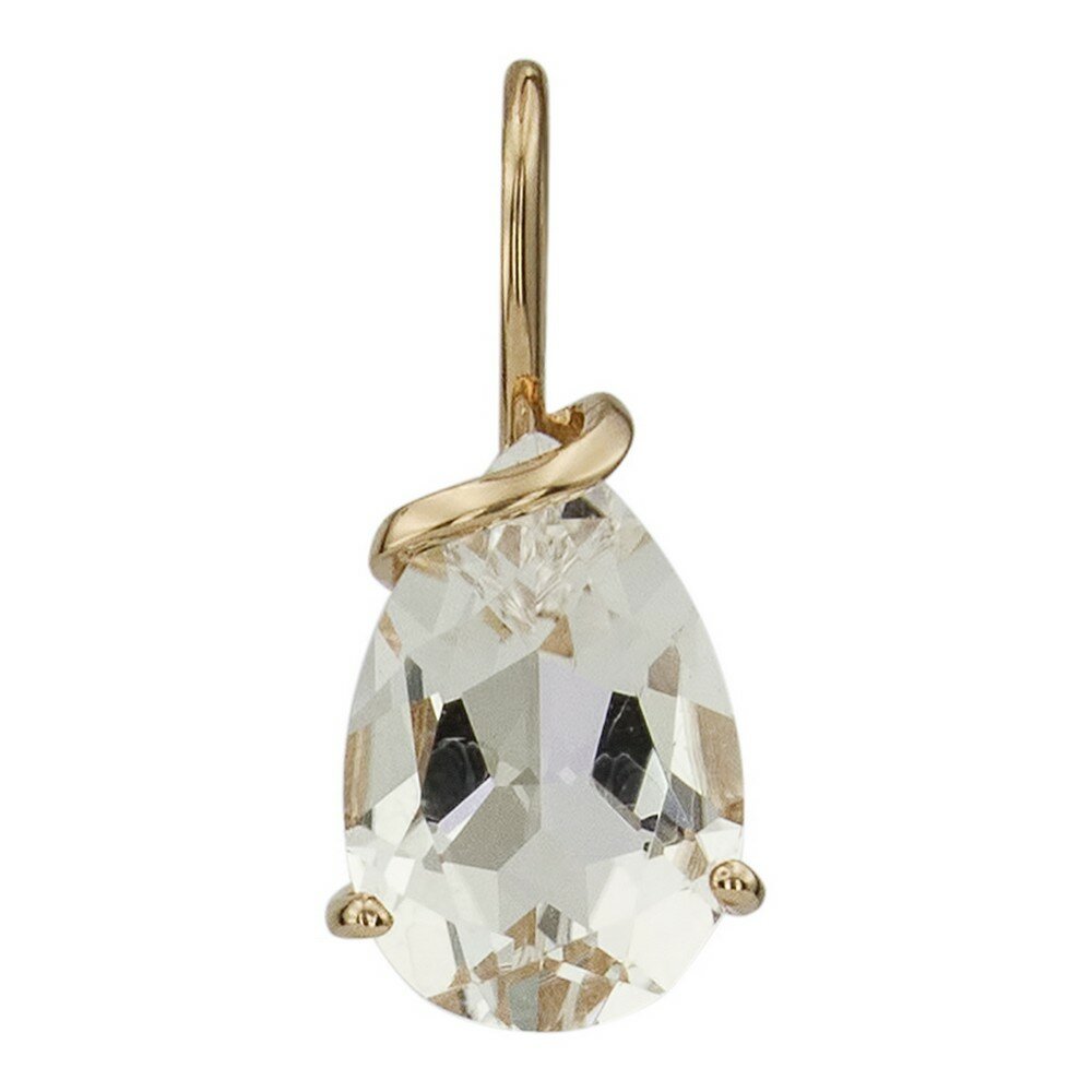 Подвеска, красное золото, 585 проба, горный хрусталь