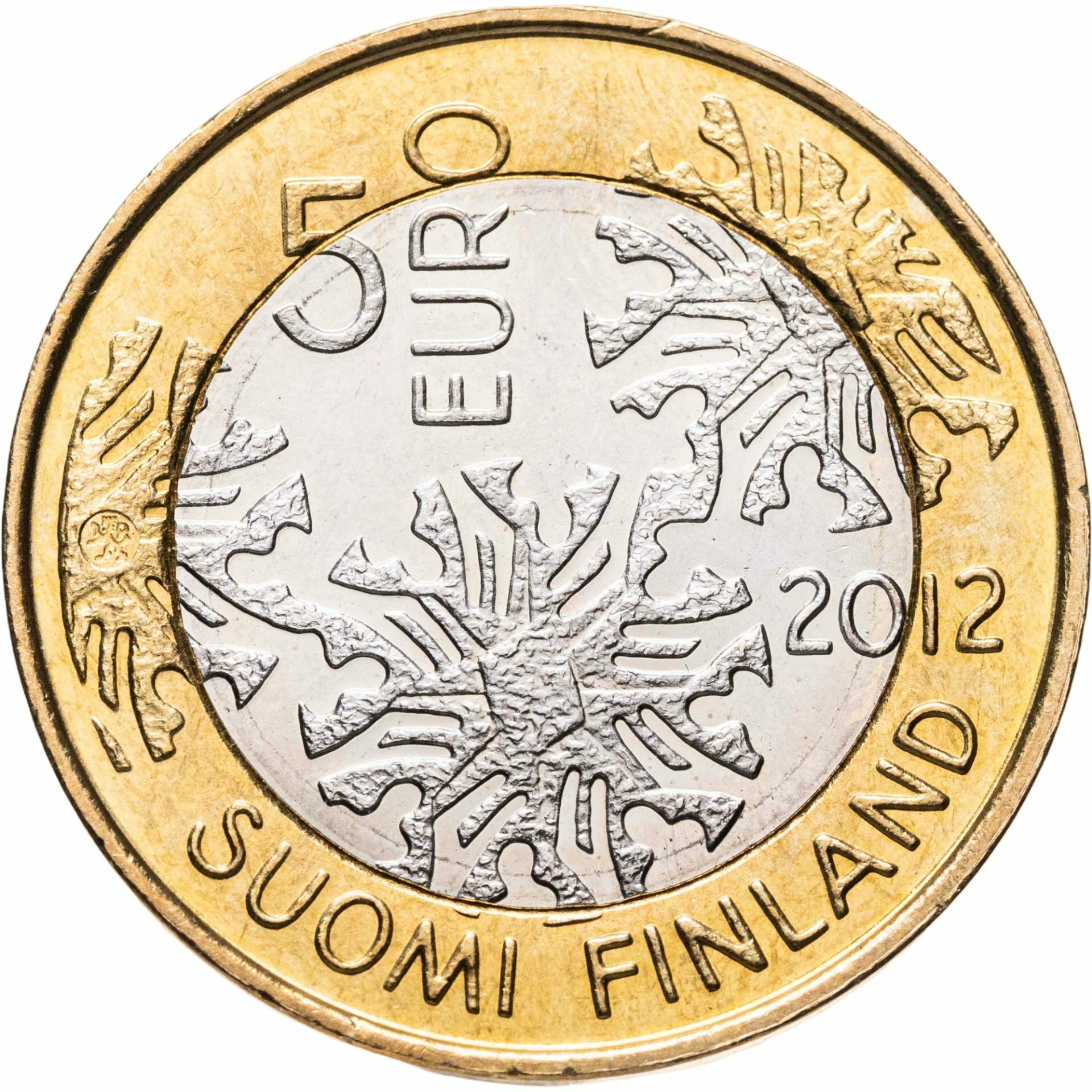 Финляндия 5 евро 2012 Флора, Биметалл, в сохранности UNC