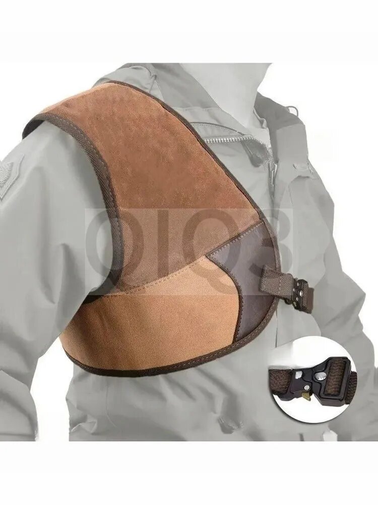 Кожаный противооткатный наплечник для охоты регулируемый