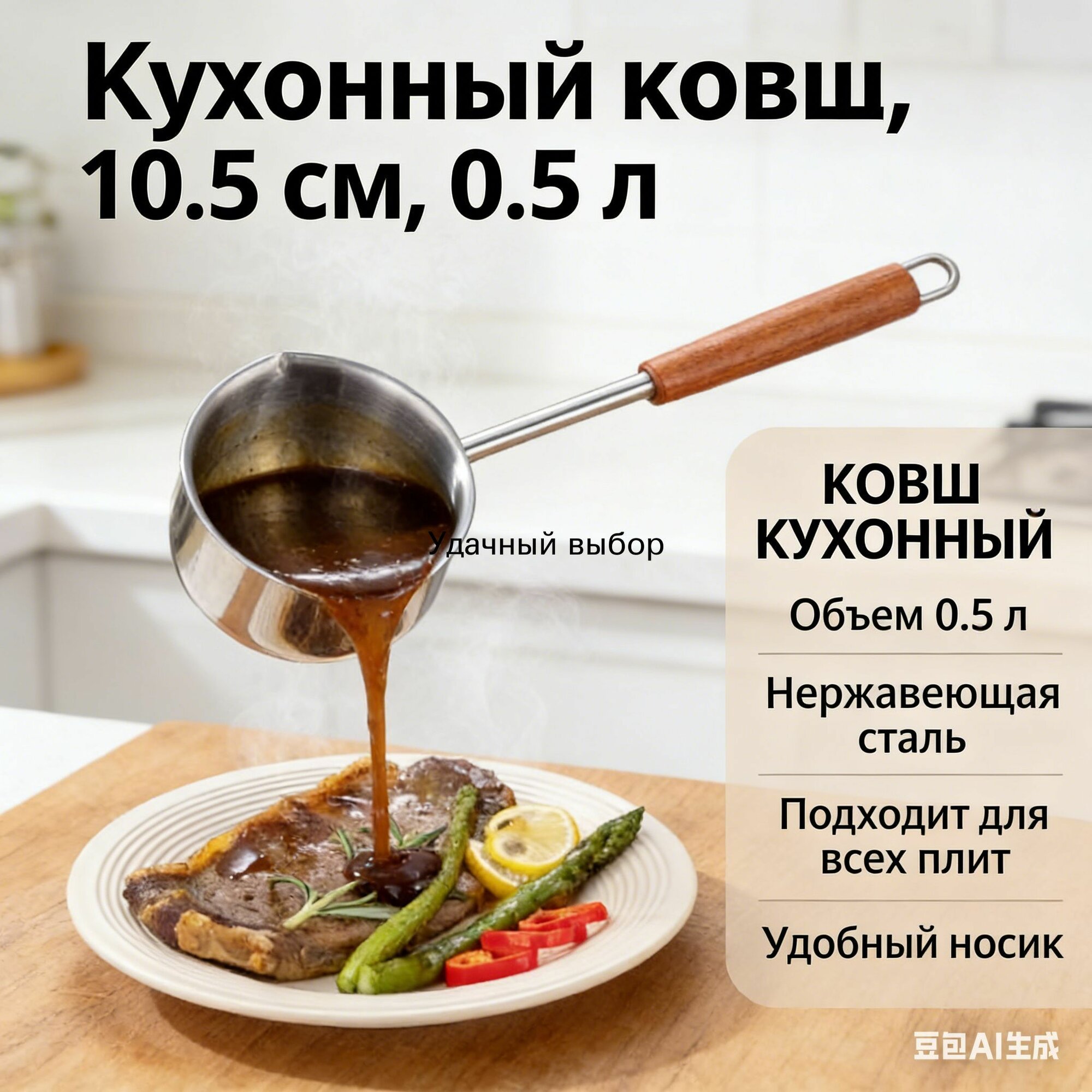 Кухонный ковш, 10.5 см, 0.5 л
