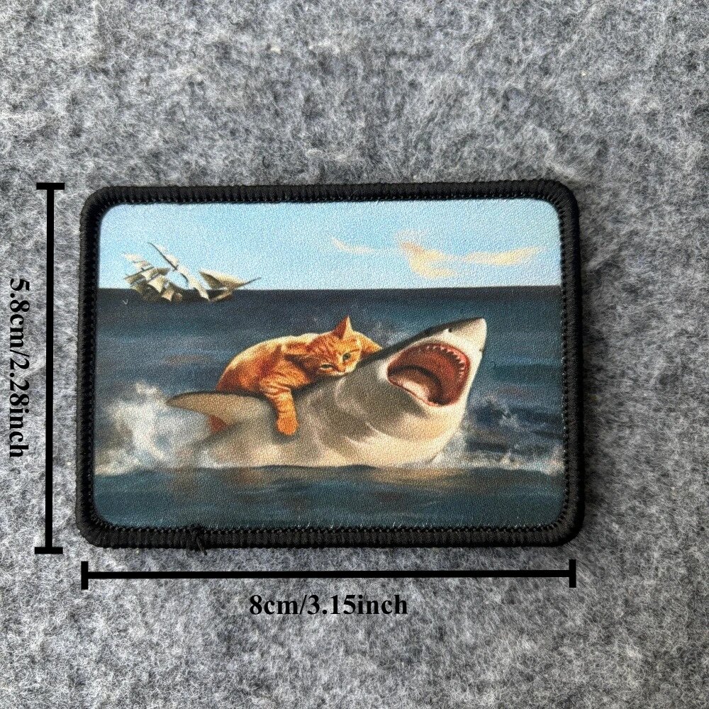Патч "Кот на акуле", CUSTOM-4214