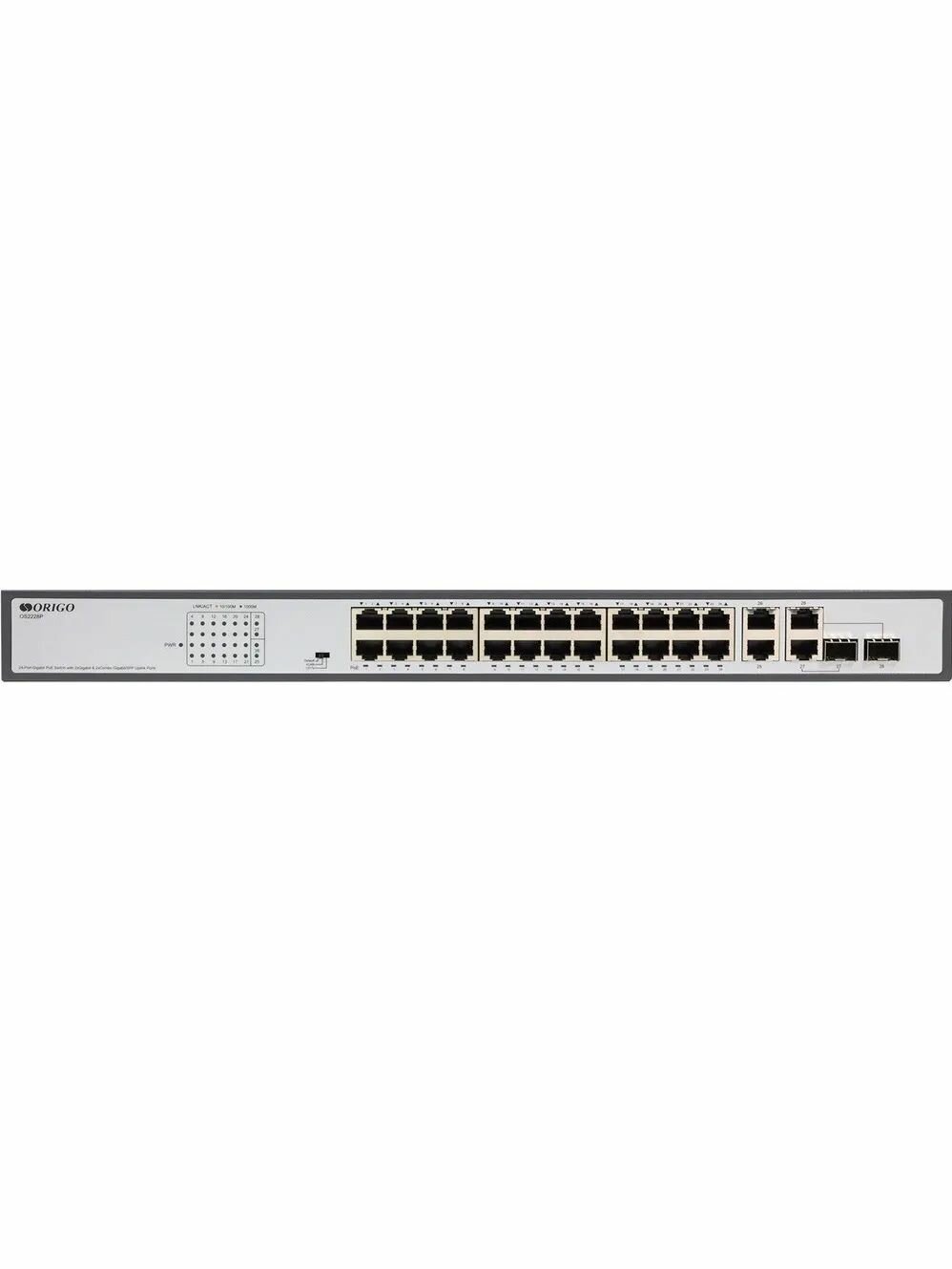 Коммутатор неуправляемый ORIGO OS2228/A1A 26x1000Base-T, 2x1000Base-X SFP, 19"