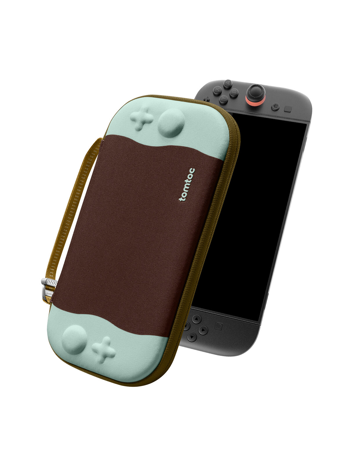 Чехол Tomtoc для Nintendo Switch 2, FancyCase-G05 ударопрочный, со слотами для картриджей, коричневый