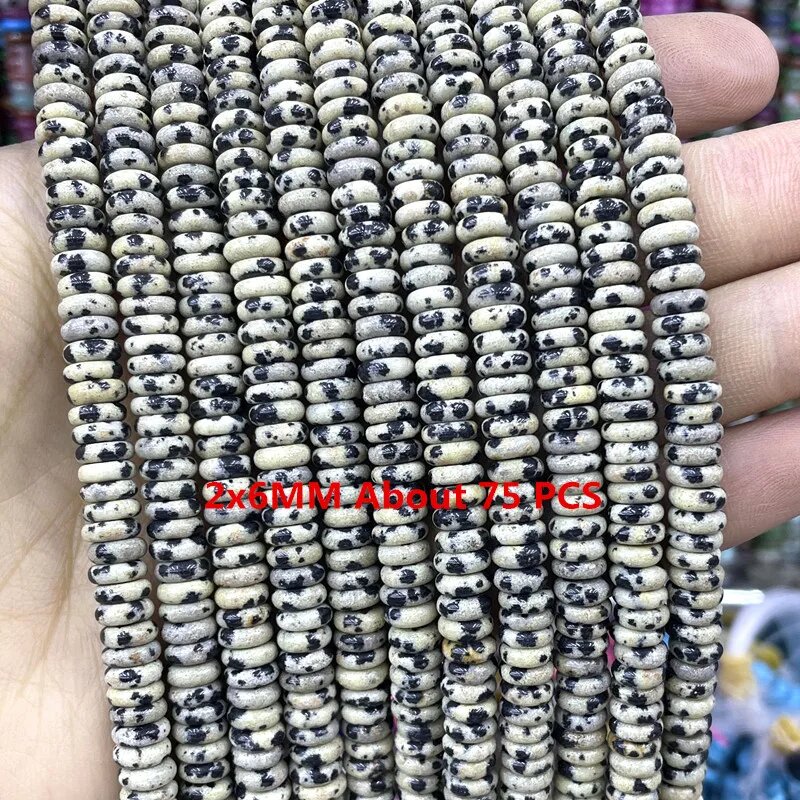 Бусины Яшма Далматинец 2x6 мм, 75 шт.