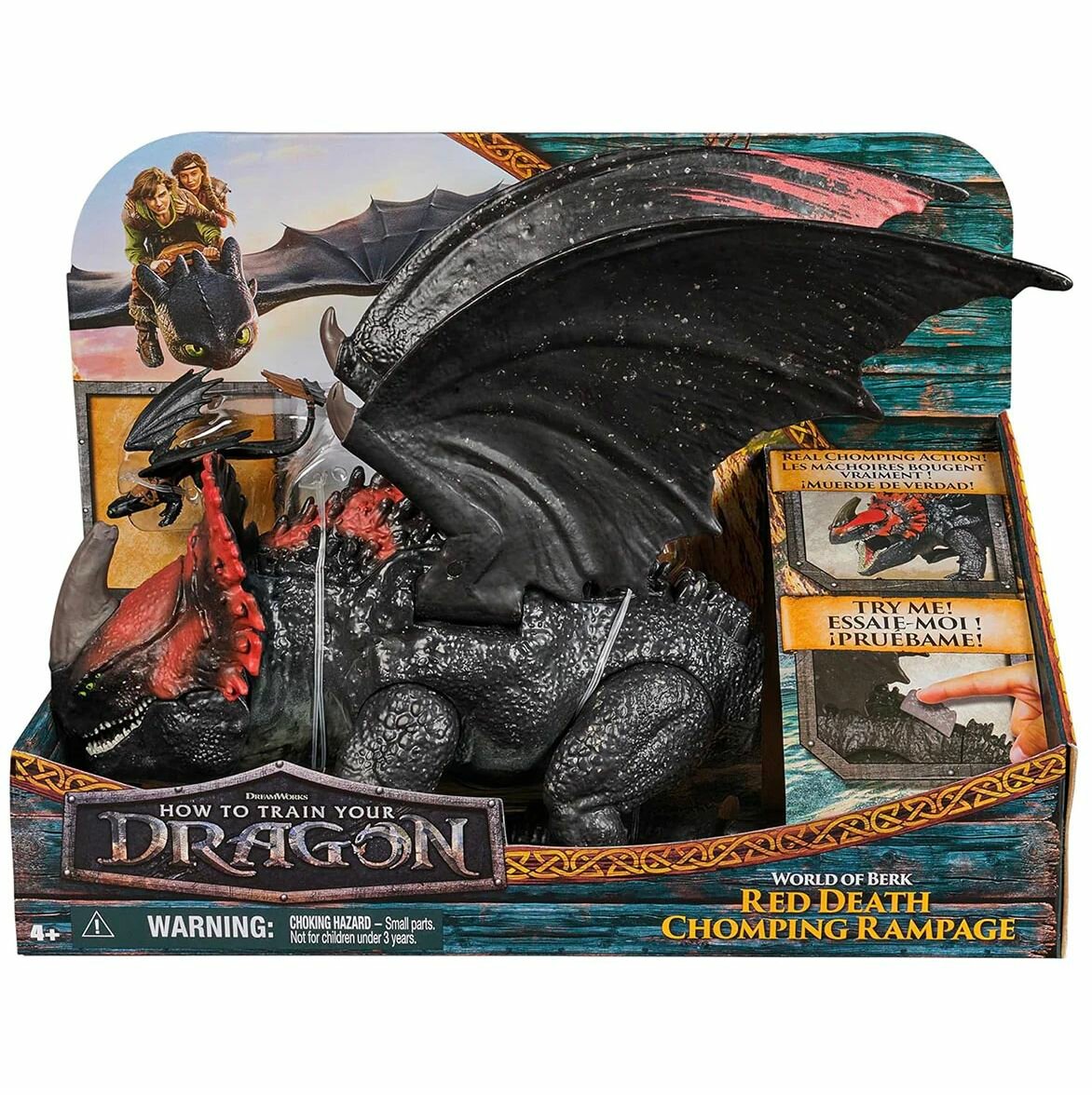 Dreamworks Фигурка дракона Dragon: Red Death Chomping Rampage Как приручить дракона