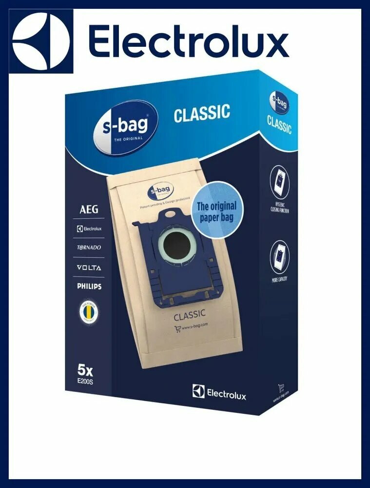 Фильтр для пылесоса Electrolux E200S s-bag Classic, 5 шт.