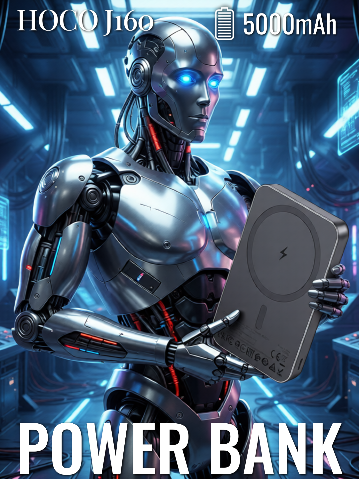 Легкий аккумулятор Hoco 5000 J160 Magsafe черный