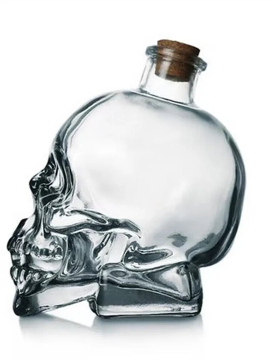 Бутылка-штоф "Череп" Китобой, стекло, мытье в посудомойке, 750мл