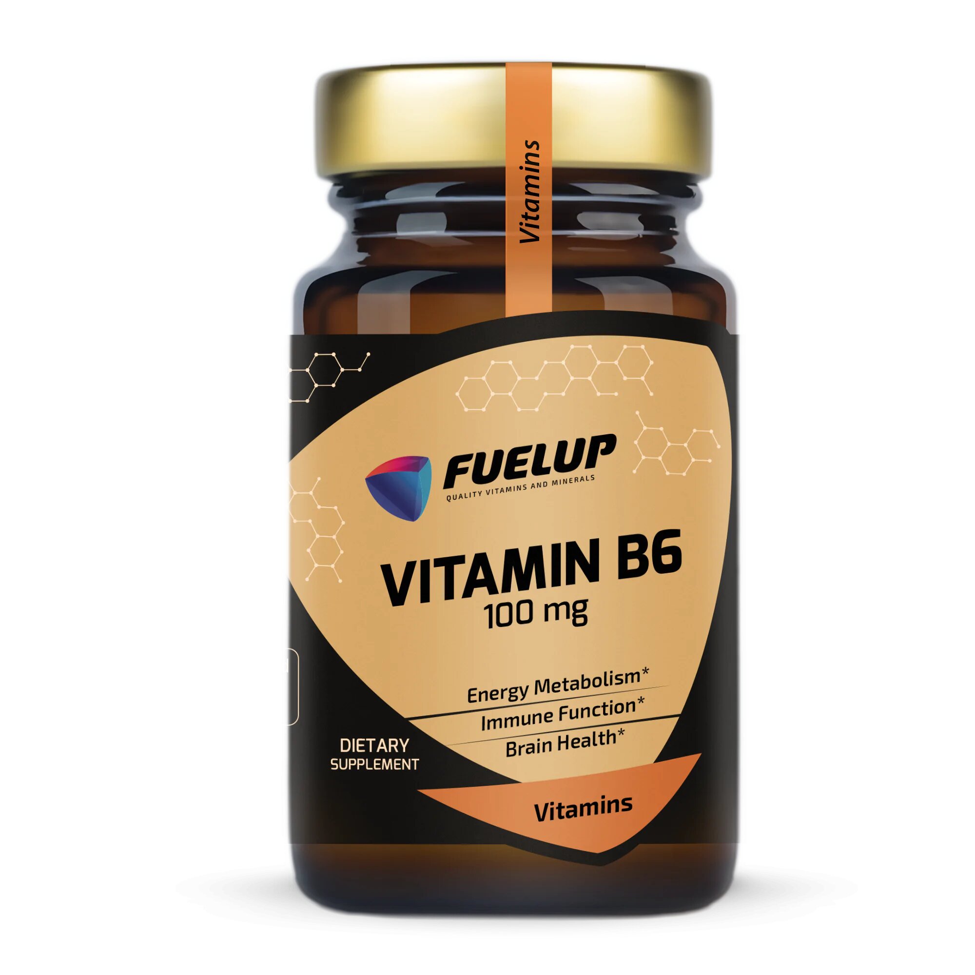 Витамин B6 (Пиридоксин), FuelUP, Vitamin B6 (Pyridoxine HCI), 100 мг, 100 таблеток