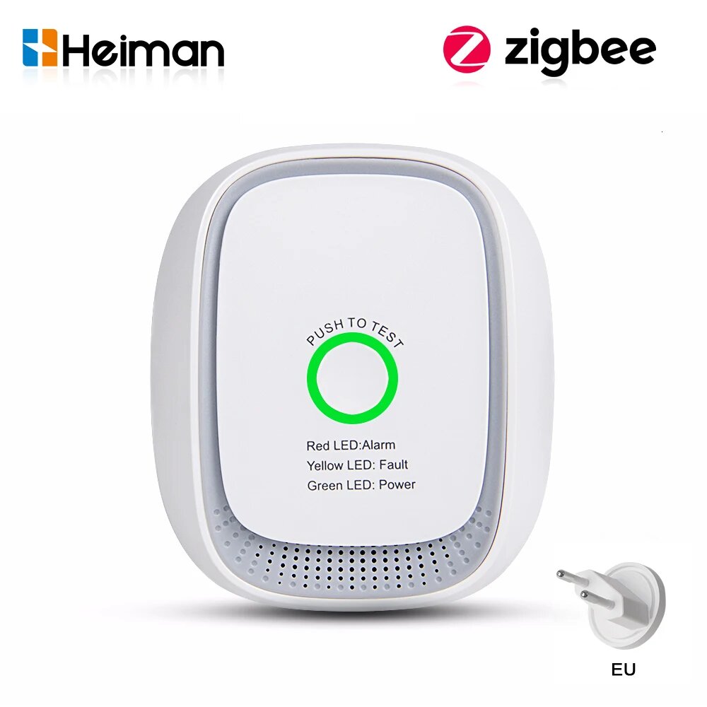 HEIMAN Стандартный датчик горючих газов Zigbee – Датчик утечки природного газа и ЛПГ для системы безопасности умного дома с сигнализацией – Евроконтакт