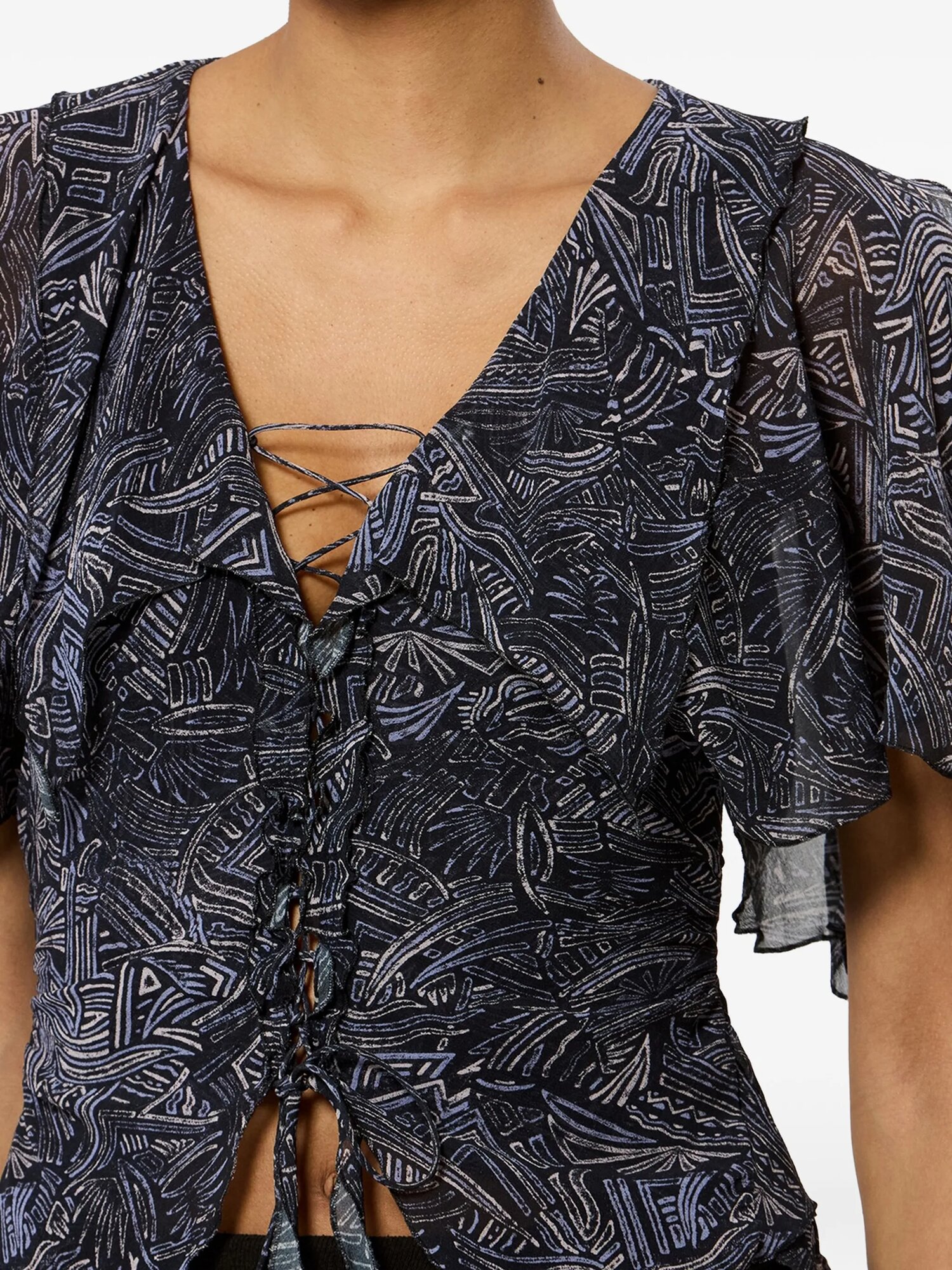 Блуза Isabel Marant Thanais blouse, размер 36, синий — фото 1