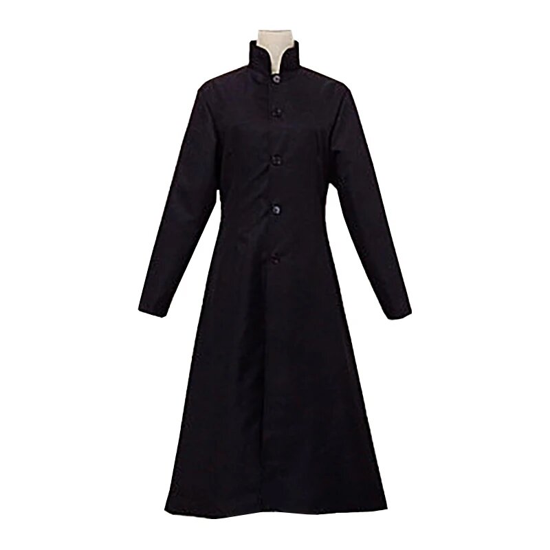 Matrix Neo Косплей Костюм Черный XL, Only coat, Women Size