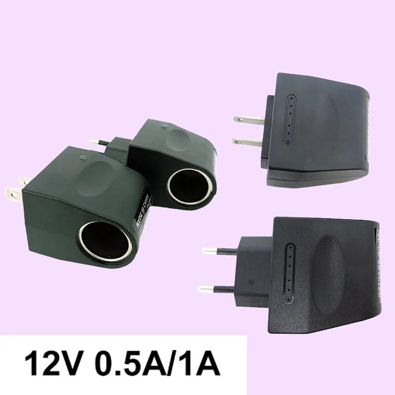 QvvCev автомобильный адаптер 110V/220V в 12V DC 500mA 1A ЕС, 0,5А
