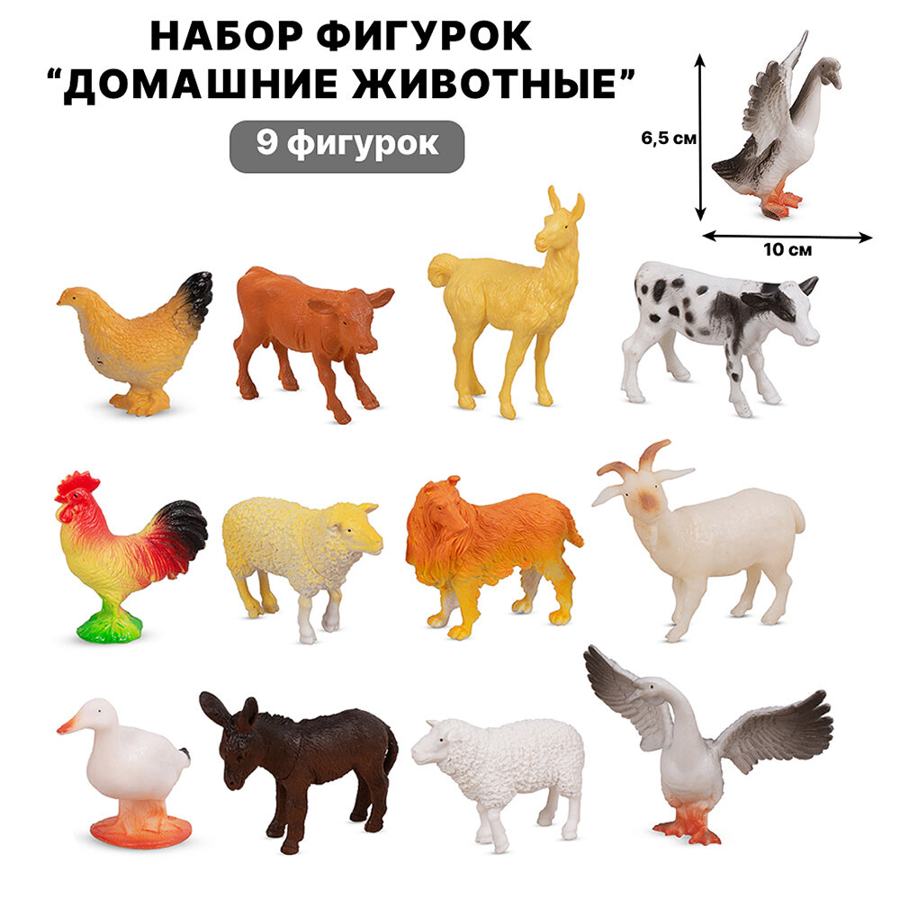 Игровой набор Фигурки домашних животных и птиц 12 штук (A012)