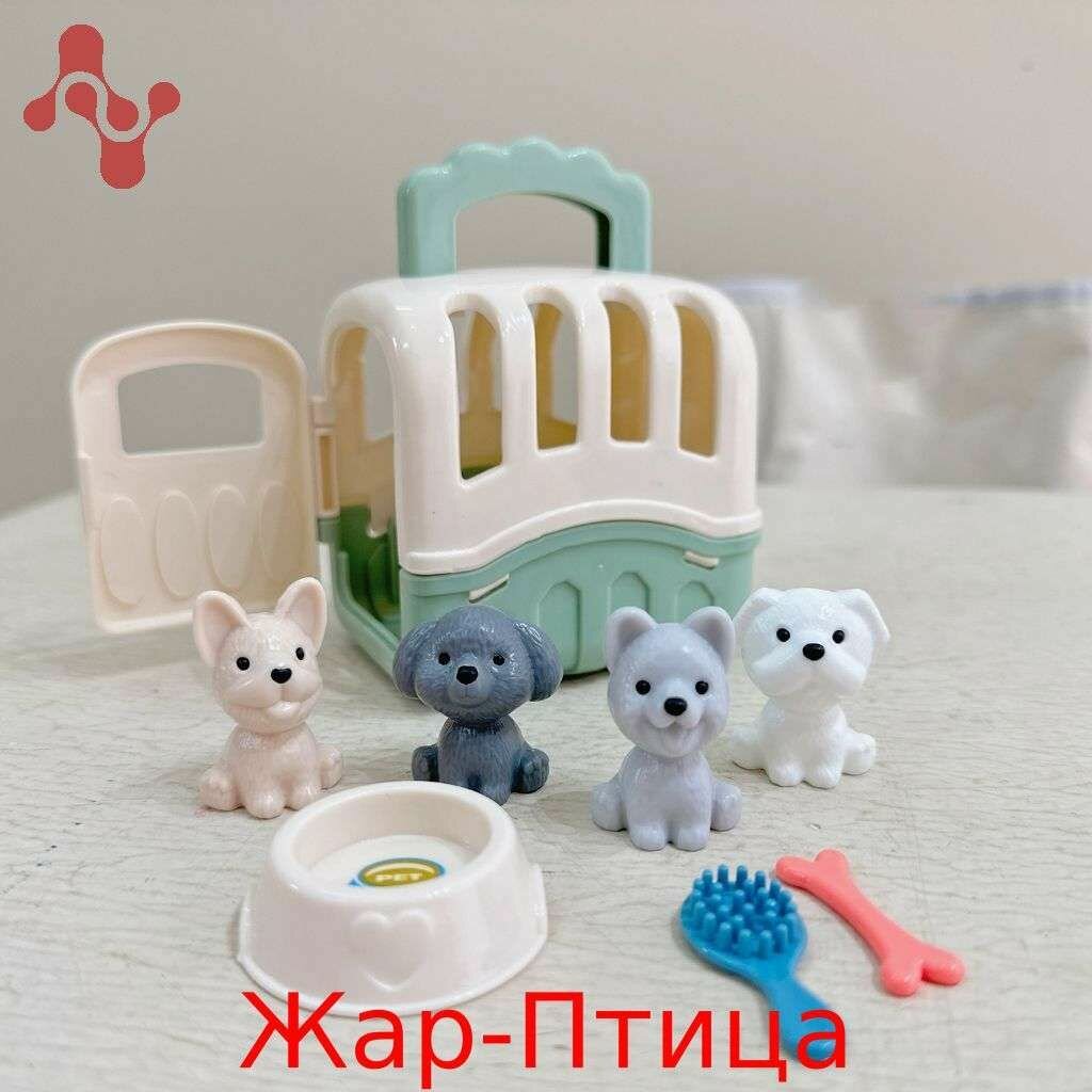 (1 комплект) Игрушка-домик для домашних животных в клетке для собак-зеленый