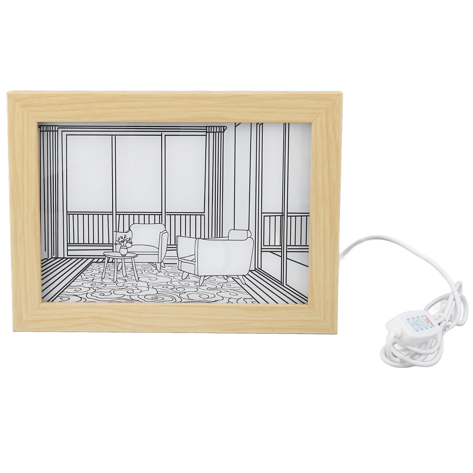 Декоративная световая картина с 3 режимами освещения, светодиодное освещение, настенное украшение для гостиной, размер L 12,6x9,1x1,2 дюйма