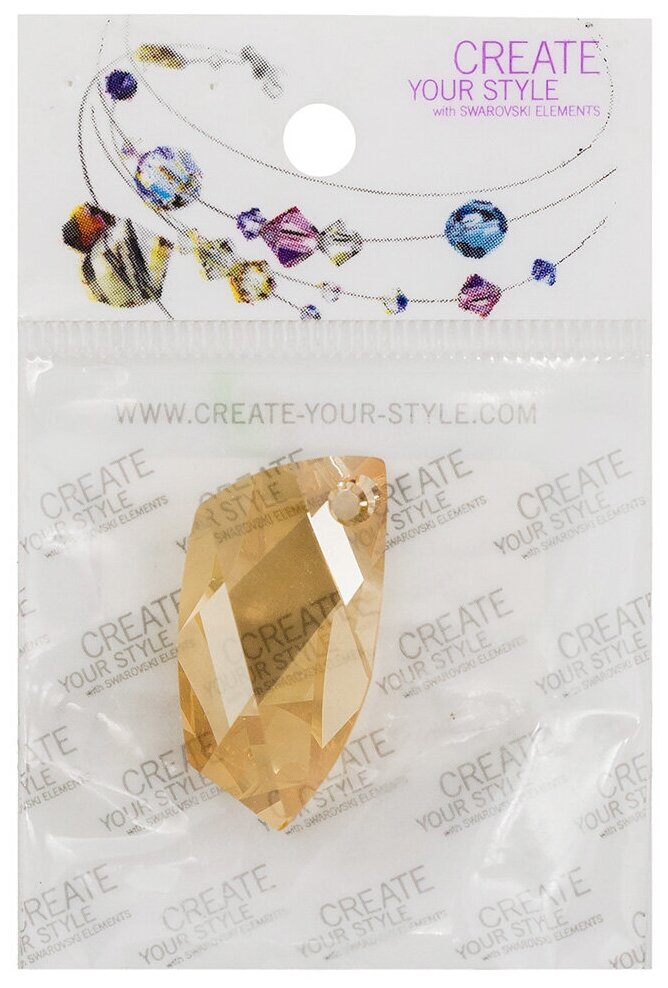 Подвеска Swarovski "Gold shadow", Swarovski, 30мм, хрустальное стекло, золотистая