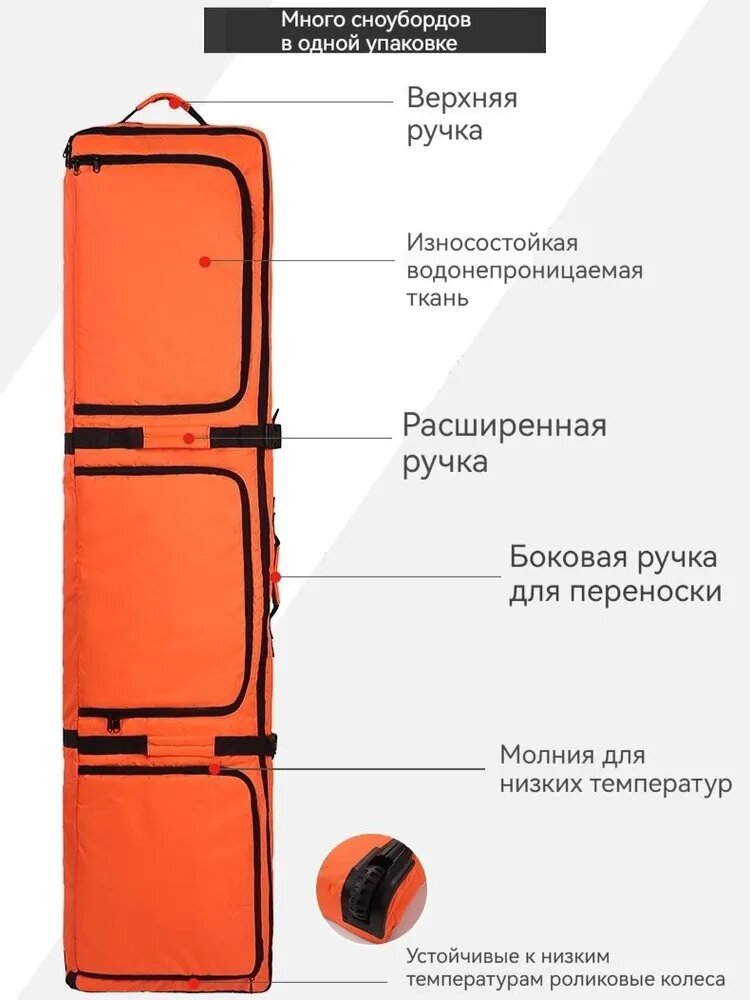 Рюкзак для сноуборда, с колесами и системой сухого-мокрого отделения, для мужчин — фото 1