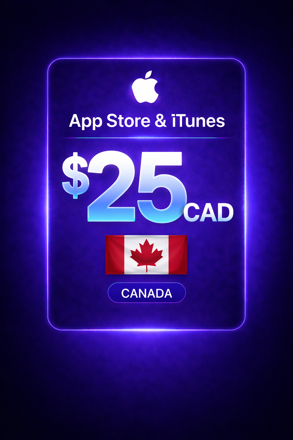 Подарочная карта "Apple iTunes 25$", Канада, код активации, Gift Card 25 CAD, для пополнения счёта
