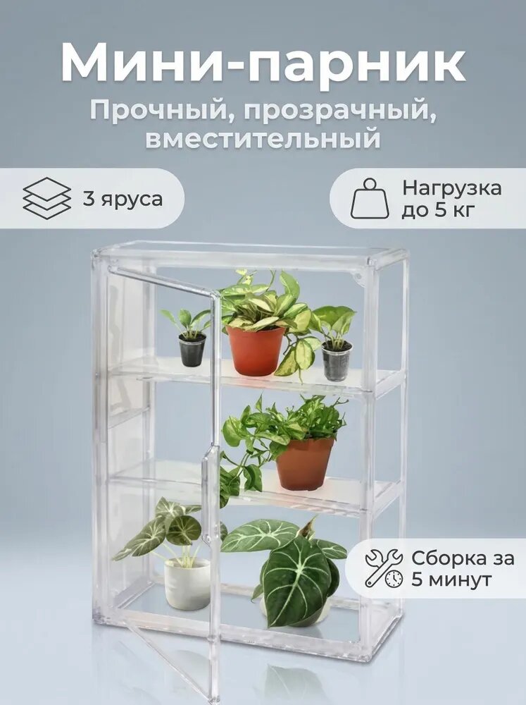 Парник, теплица мини 9-18-18 0.27х0.14х0.36м, Акрилик