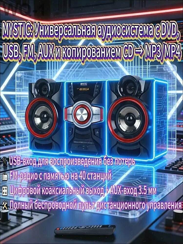 Мощный комбинированный звук DVD-CD, радио, воспроизведение на U-диске, динамики HIFI, декодирование звука без потерь качества, домашний кинотеатр