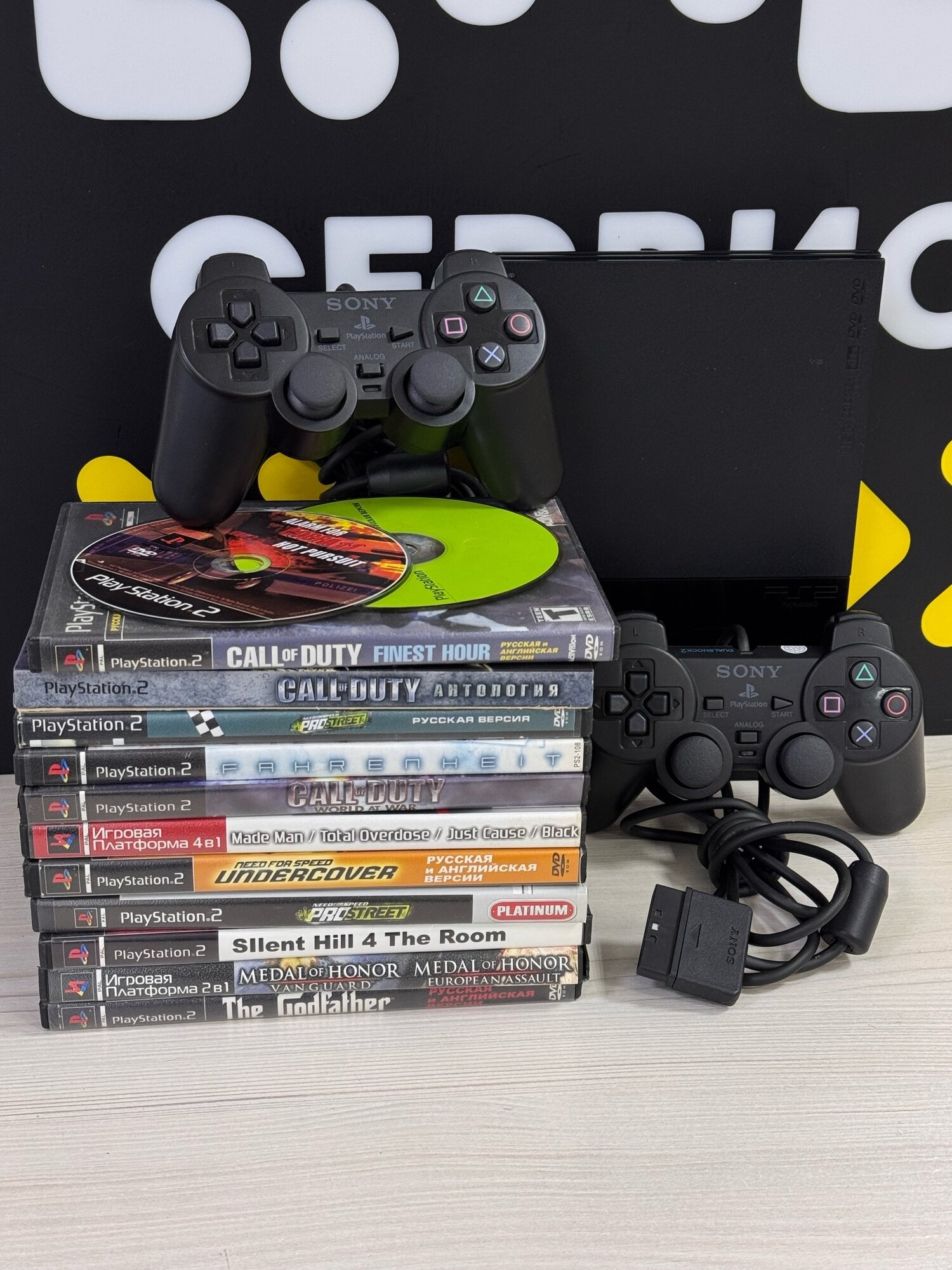 Игровая приставка Sony Playstation 2 Slim SCPH-90008, + 2 геймпада + 20 игр, чёрная