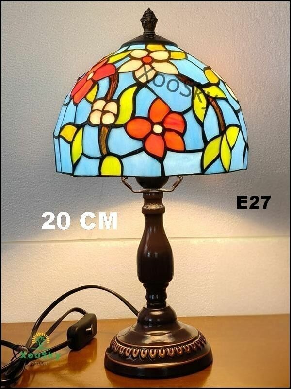 Настольная лампа 20 см, XooSky X03S Декоративная лампа Тиффани, светильник для спальни, гостиной, кабинета