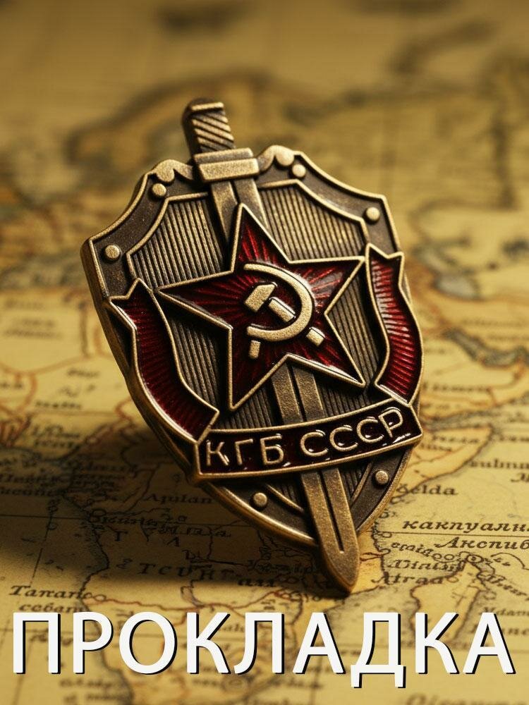 Брошь, значок в виде щита и меча КГБ