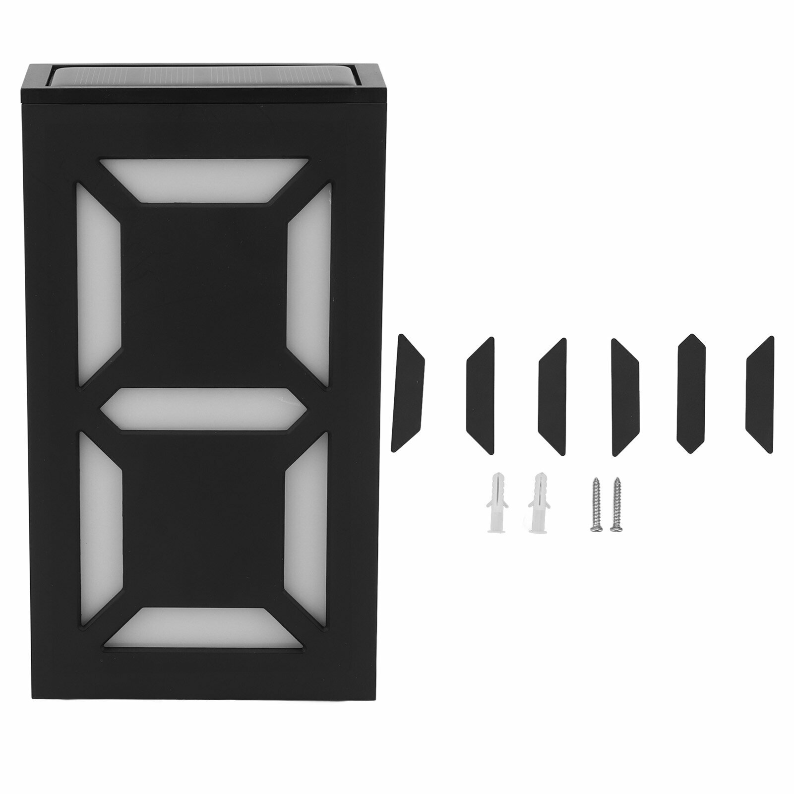 Светодиодный солнечный дом Номера светильников DIY Digital Solar Sign Lamp для Home Yard Street с 2 цветами