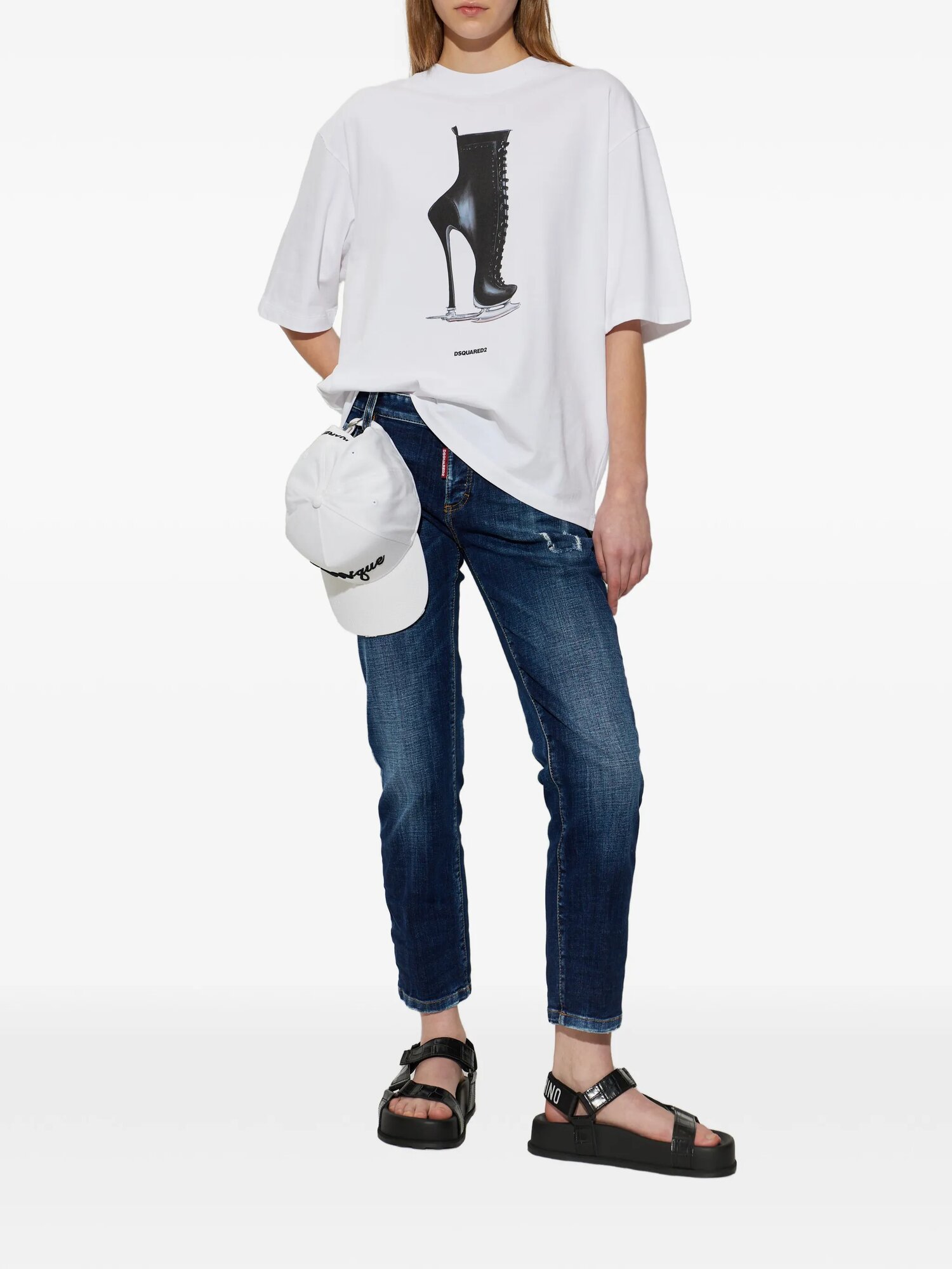 Брюки DSQUARED2 Distressed trousers, размер 42, blue — фото 1