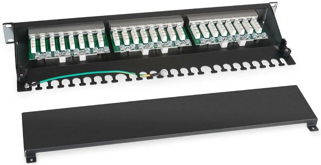 Патч-панель Cabeus 19", 1U, порты 24хRJ45, категория 5E, FTP (PL-24-CAT.5E-SH-DUAL)
