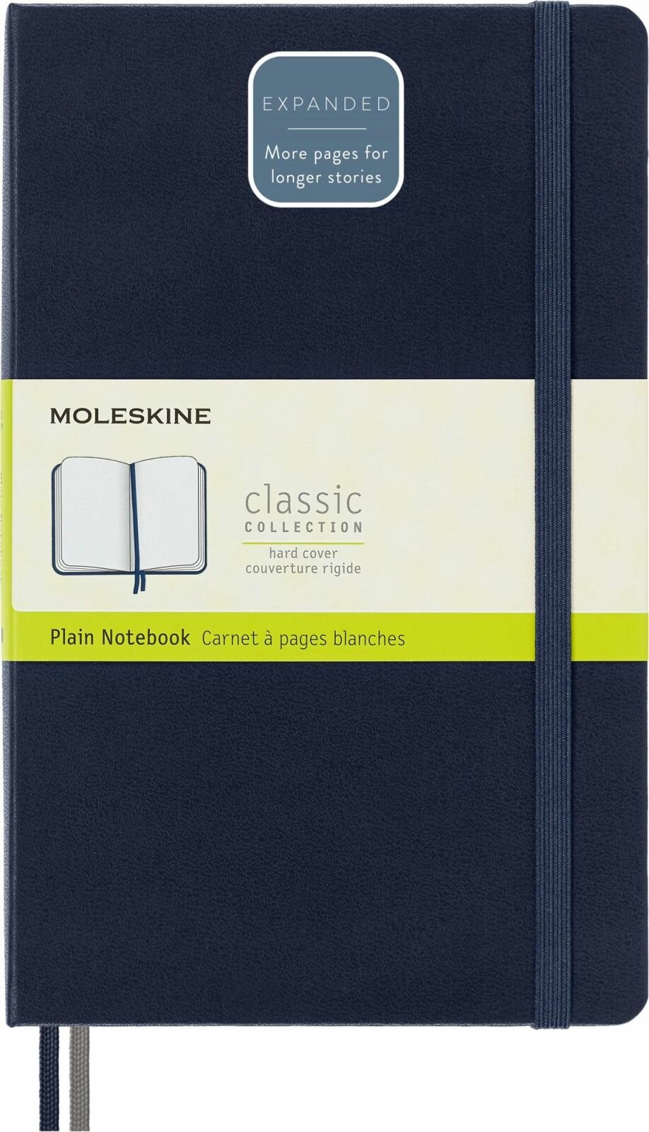 Блокнот Moleskine Classic eхpanded Large 130х210 мм, 400 стр, нелинованный твердая обложка синий сапфир (QP062EXPB20)