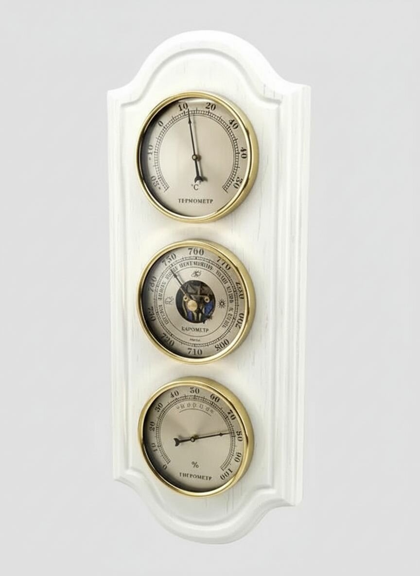 Метеостанция механическая деревянная БМ47 размер 15х39 см Смич