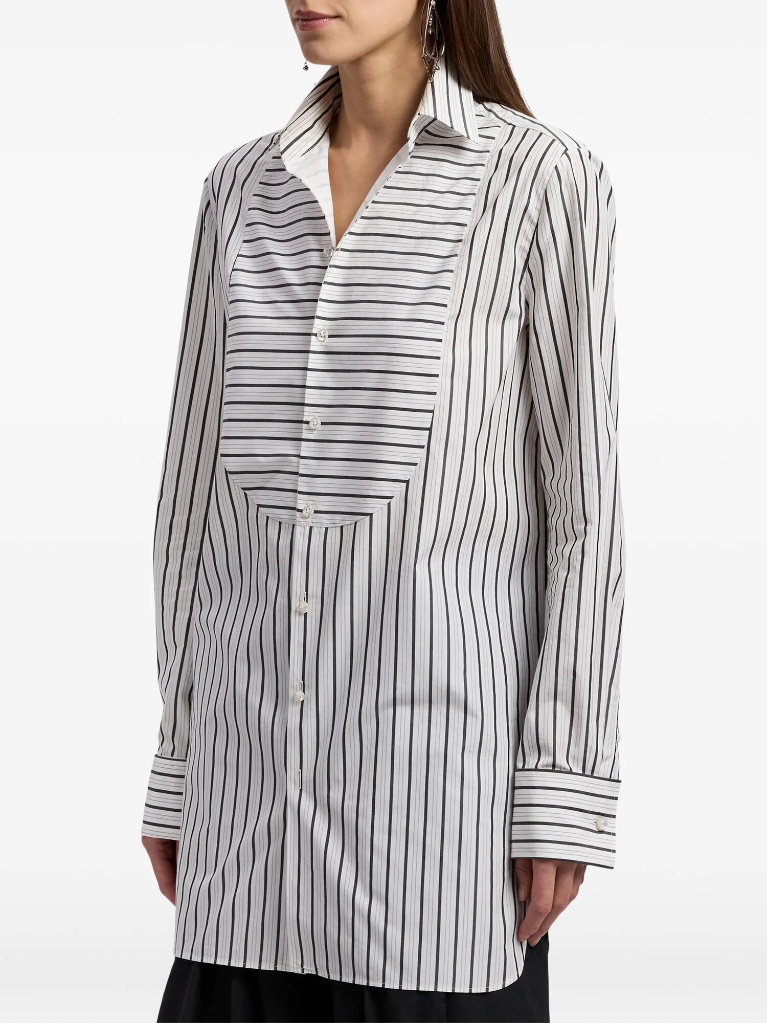 Рубашка Ralph Lauren Collection Tamara, размер 12, бежевый/белый — фото 1