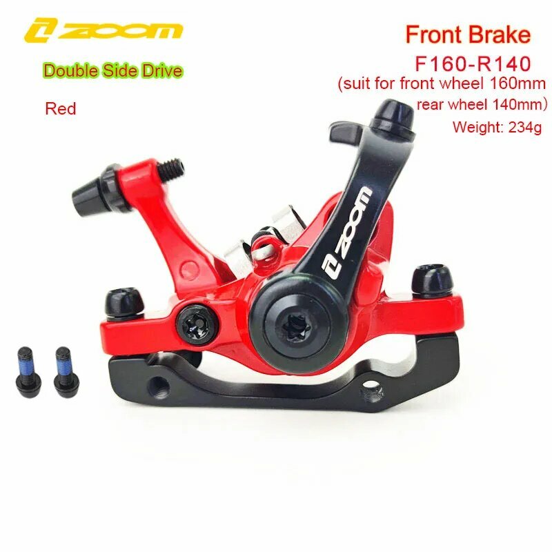 ZOOM DB-680 механические дисковые тормоза Красный, Red front Brake