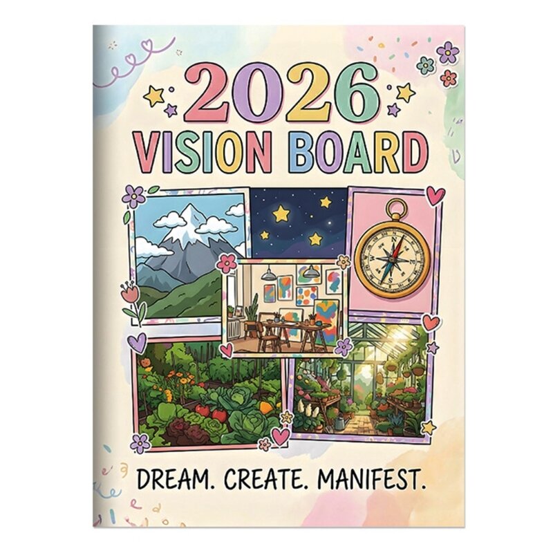 Блокнот-планировщик журнала "Список желаний" на 2026 год со структурированным оформлением годовых целей На удобной бумаге для плавного письма