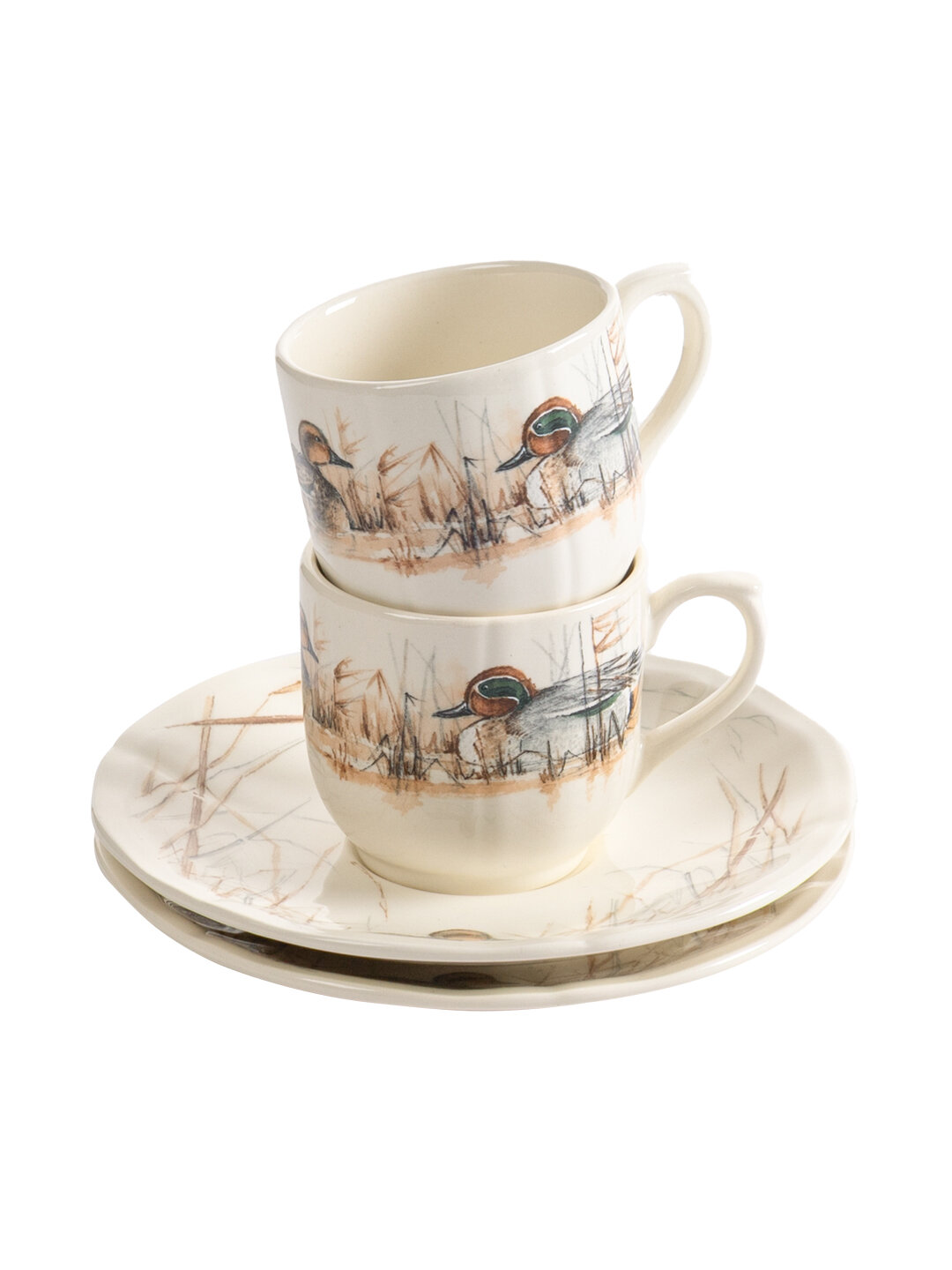 Набор кофейных пар фаянсовых Gien Sologne, 85 мл, 2 шт, глазурь, Франция