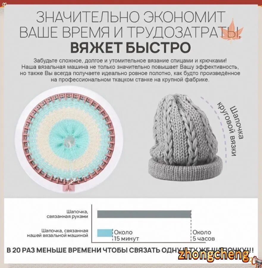 Машинка для вязания SENTRO детская для вязания на 40 петель ABS пластик — фото 1