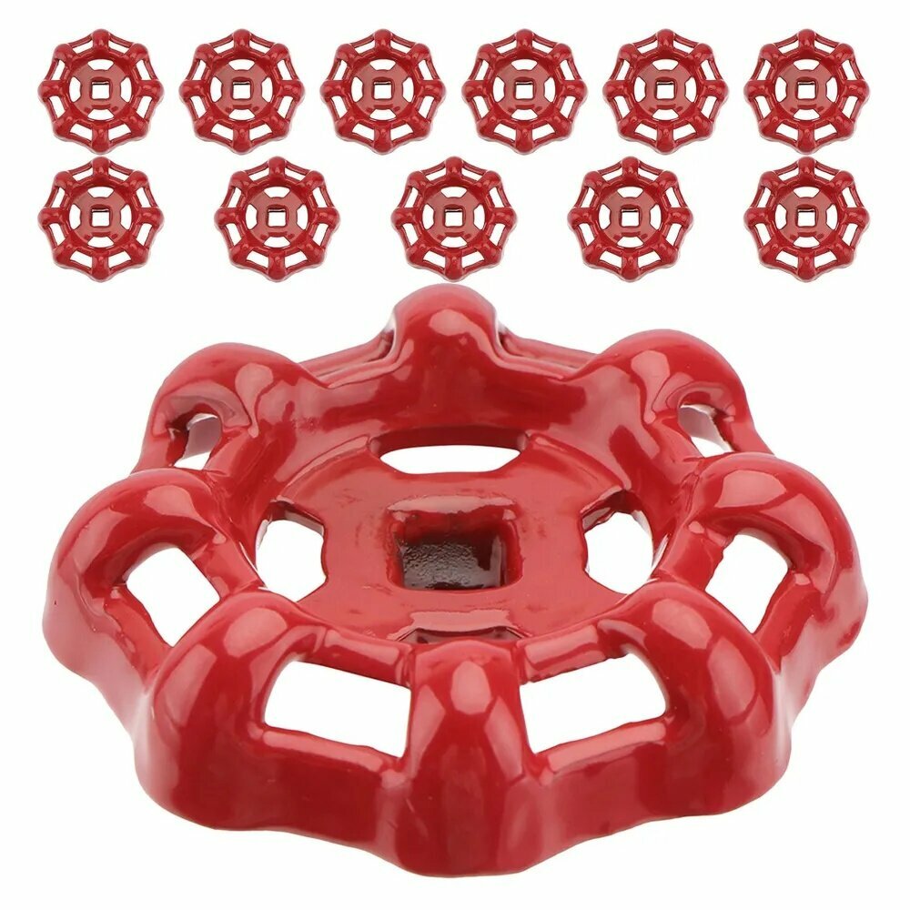 Красные чугунные рукоятки-шаровые клапаны с внутренним квадратом для ремонта садовых кранов, 12 шт