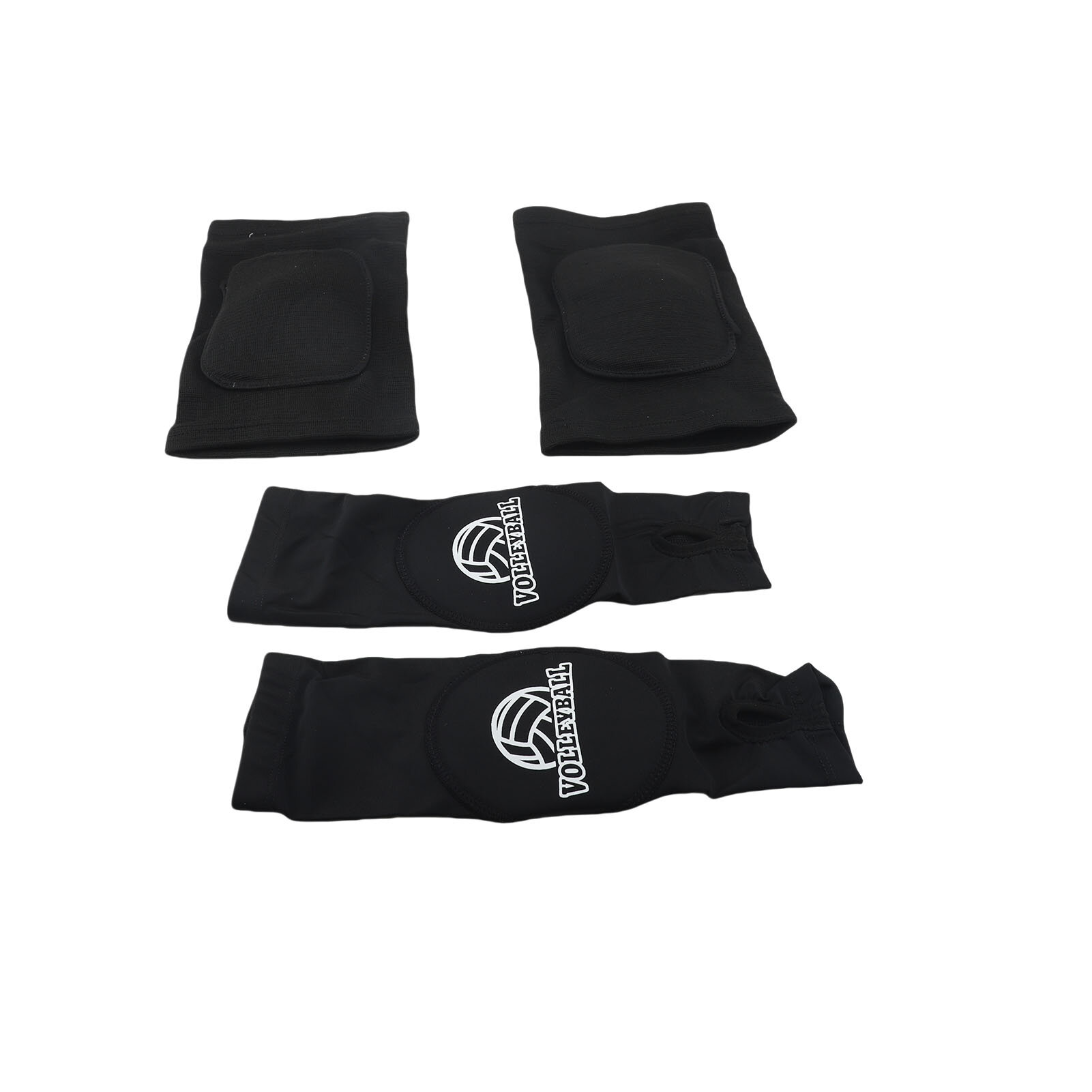 Волейбольные Нарукавники Комплект Наколенников Эластичный Дышащий Мягкий Рукав Для Защиты Предплечий для Баскетбола Велоспорта Черный S