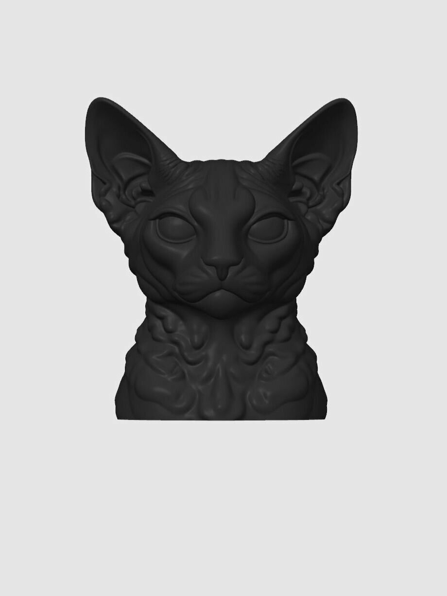 Эксклюзив! Статуэтка кошки - Рекс Корниш (10 см, черный) - Милый друг, подарок, талисман
