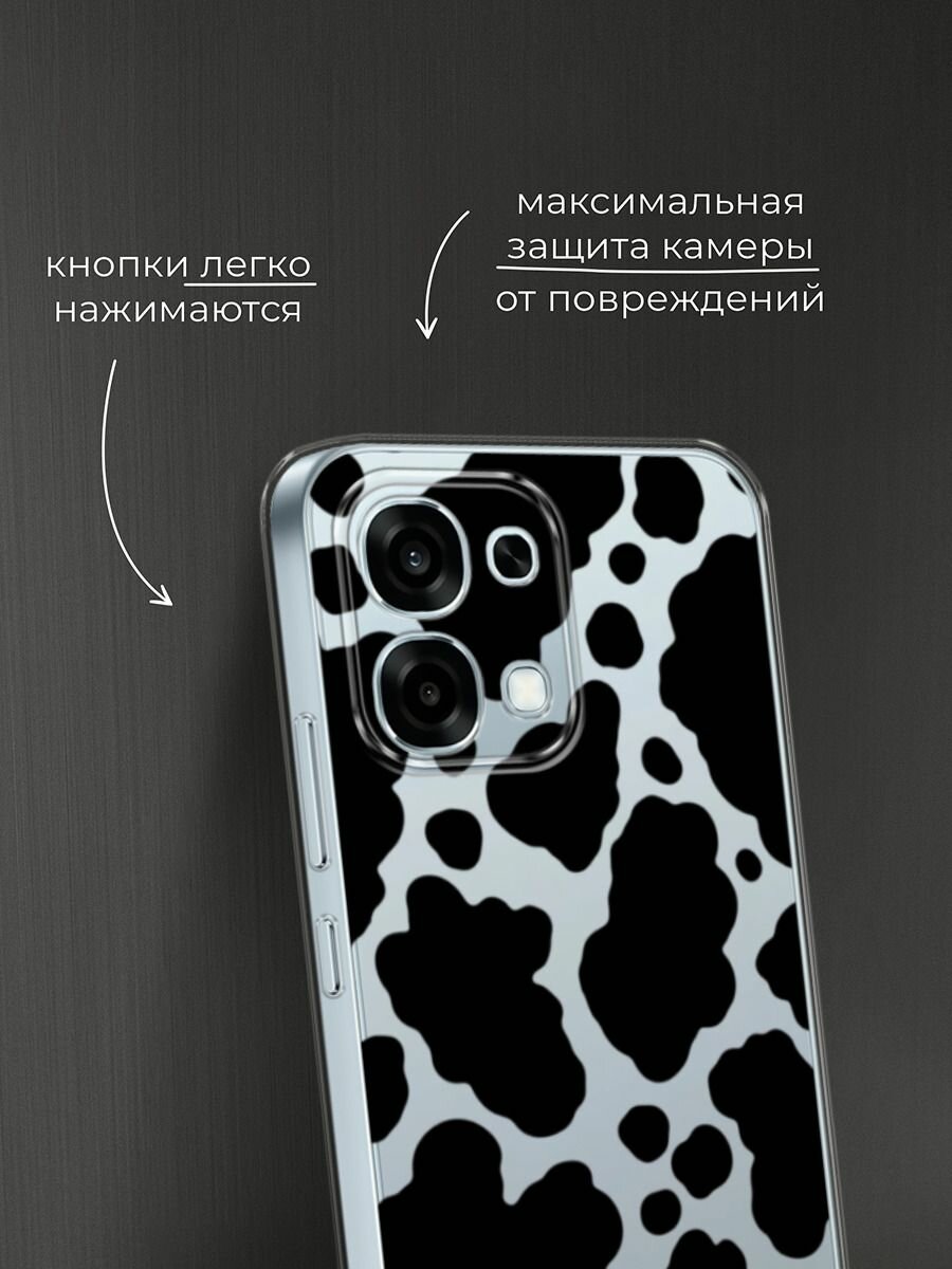 Чехол на Oppo A6 Pro / Оппо A6 Про с принтом Черные пятна, прозрачный — фото 1